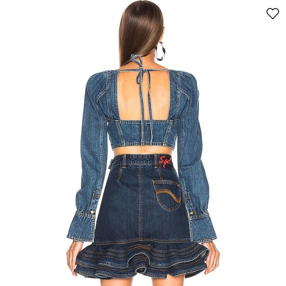 Self-Portrait | Tops | Self Portrait X Lee Denim Bustier Crop Top 2 ...